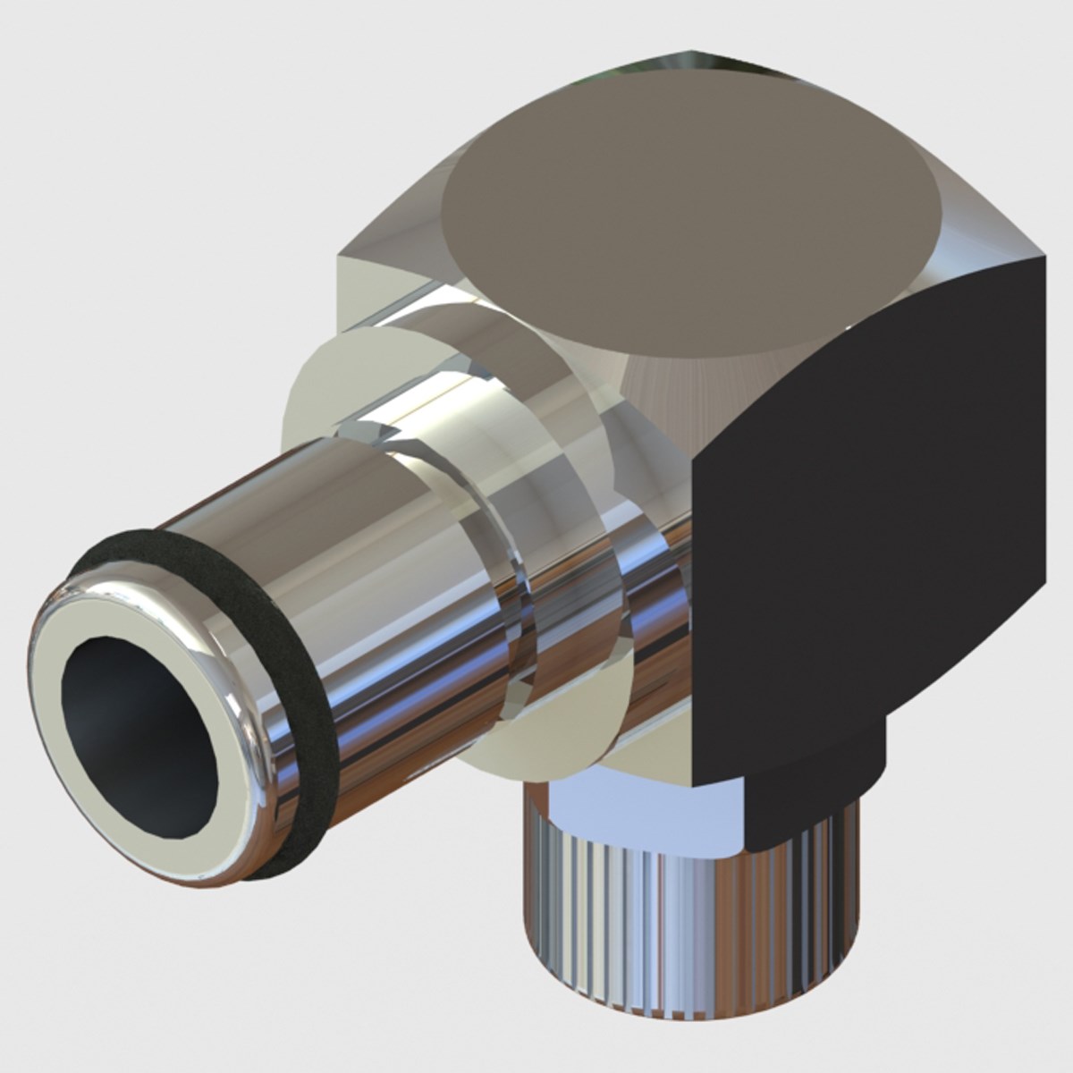 Chrome Plated Brass Elbow PTF Plug Coupling, Buna-N Seal, 6.4mm (1/4 ...